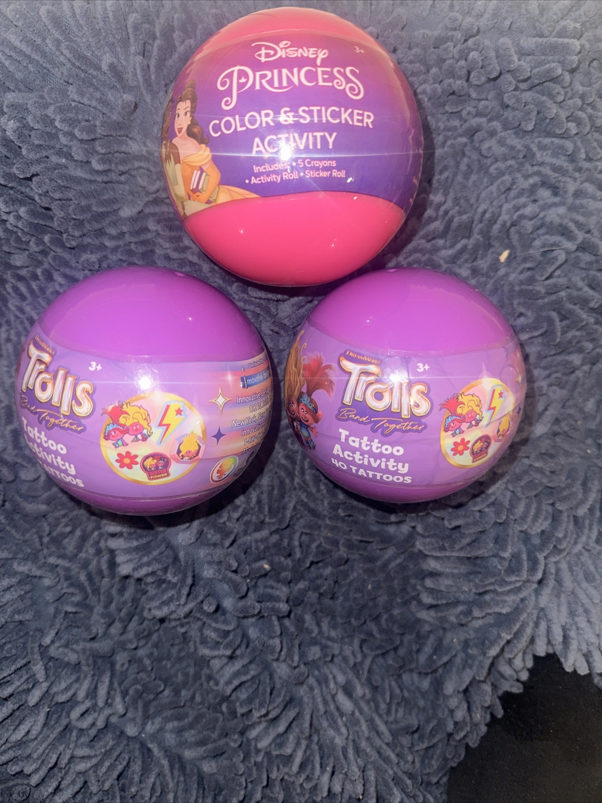 LOT OF 3 Ball DIY Activity Kits - Disney Princess Color & Sticker ...