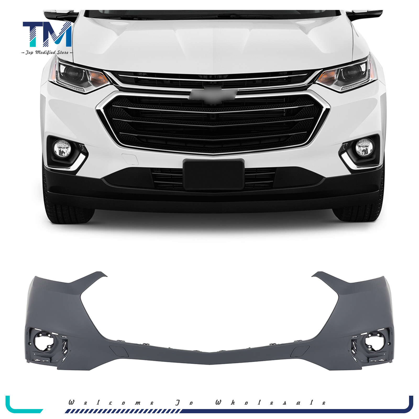 GM1014134 Front Bumper Cover For 2018 2019 2020 2021 Chevrolet TRAVERSE ...
