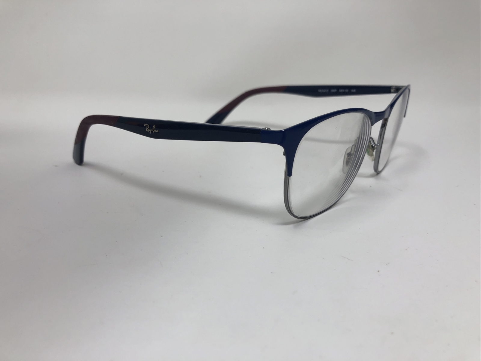 RAY BAN RB6412 2967 52-18-145 BLUE ROUND HORN RIM M05 | eBay