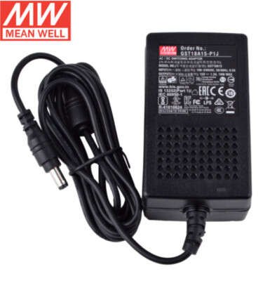 MEANWELL Power Adapter 18W GST18A15-P1J 15V 1.2A | eBay