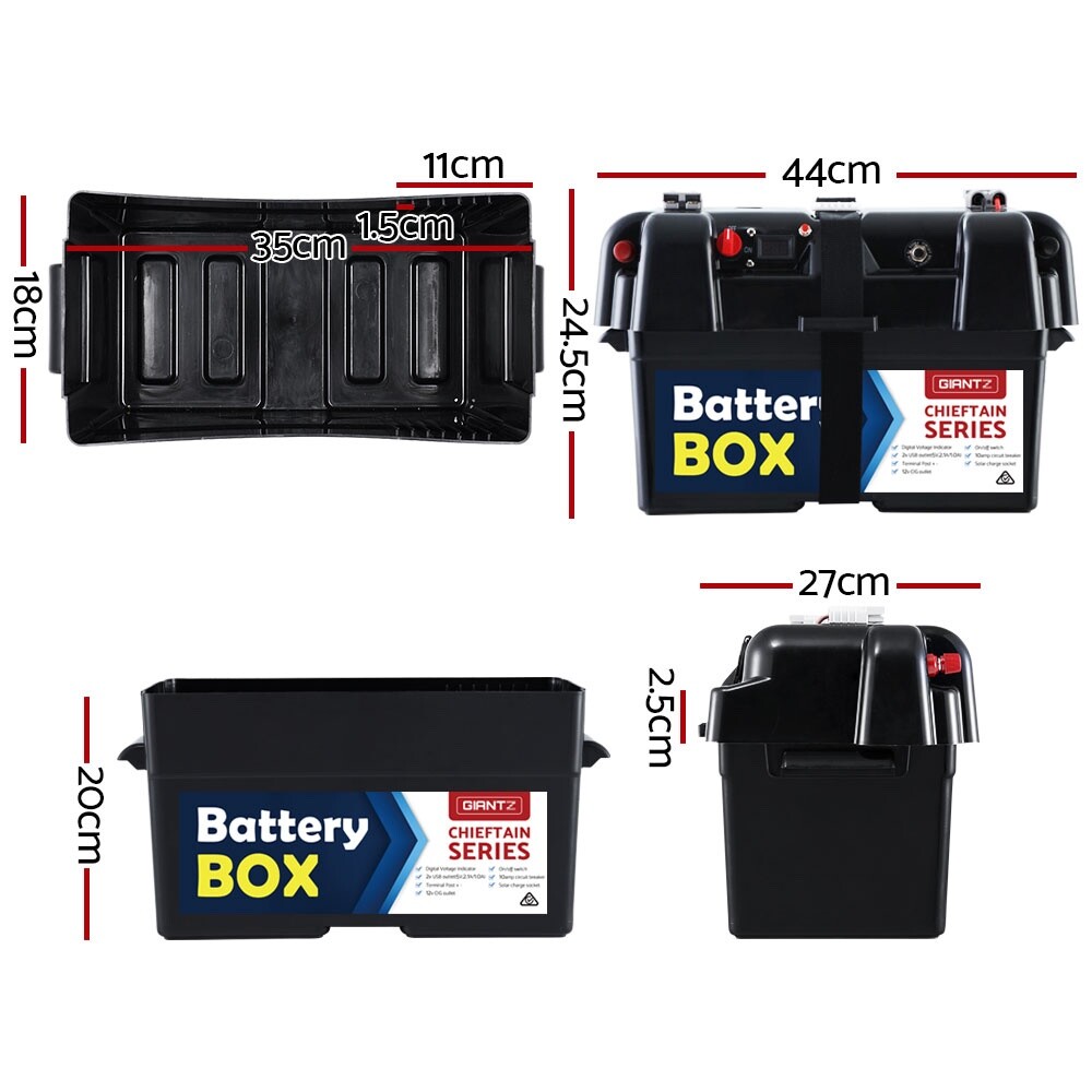 Battery Box 12V Deep Cycle AGM Large Portable Caravan Camping Anderson ...
