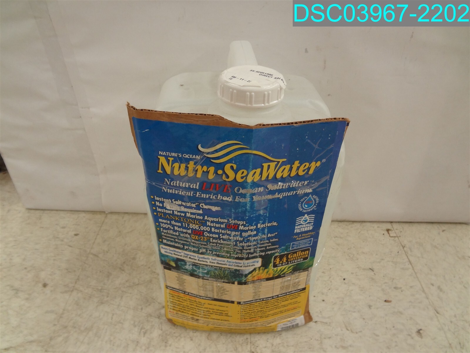 Nature's Ocean 84130 Live Nutri Seawater 4.4gal /1 for sale online | eBay