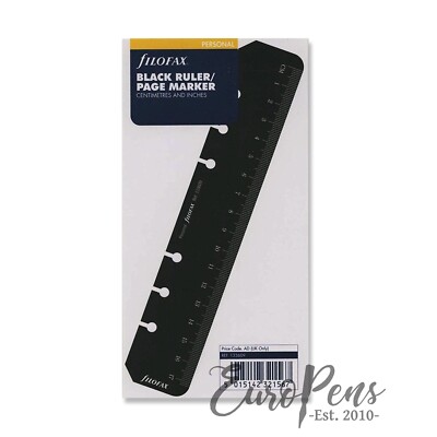 Filofax Black Ruler Page Personal size standard Marker (133609) UK ...
