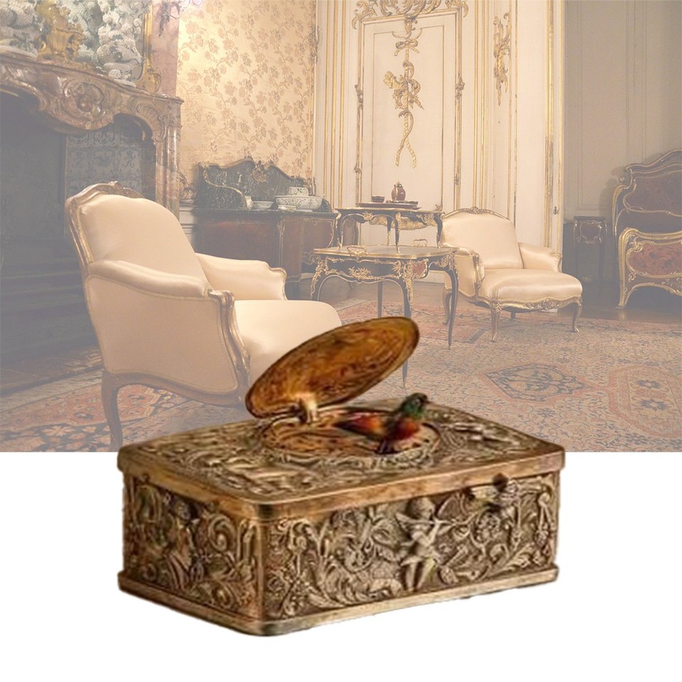 European Three-Embossed Bird Music Box Singing Bird Automaton Wind Up ...