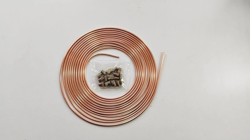 2 x Copper Nickel Brake Line Tubing Kit 3/16 OD 25 FT Coil Roll All ...