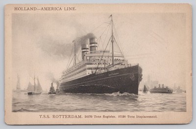 Holland America Line TSS Rotterdam Ocean Liner Steamship Maritime ...