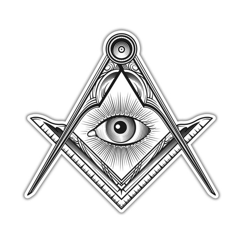 Freemason Mason Masonic Sticker Illuminati Eye Vinyl Decal All Seeing ...