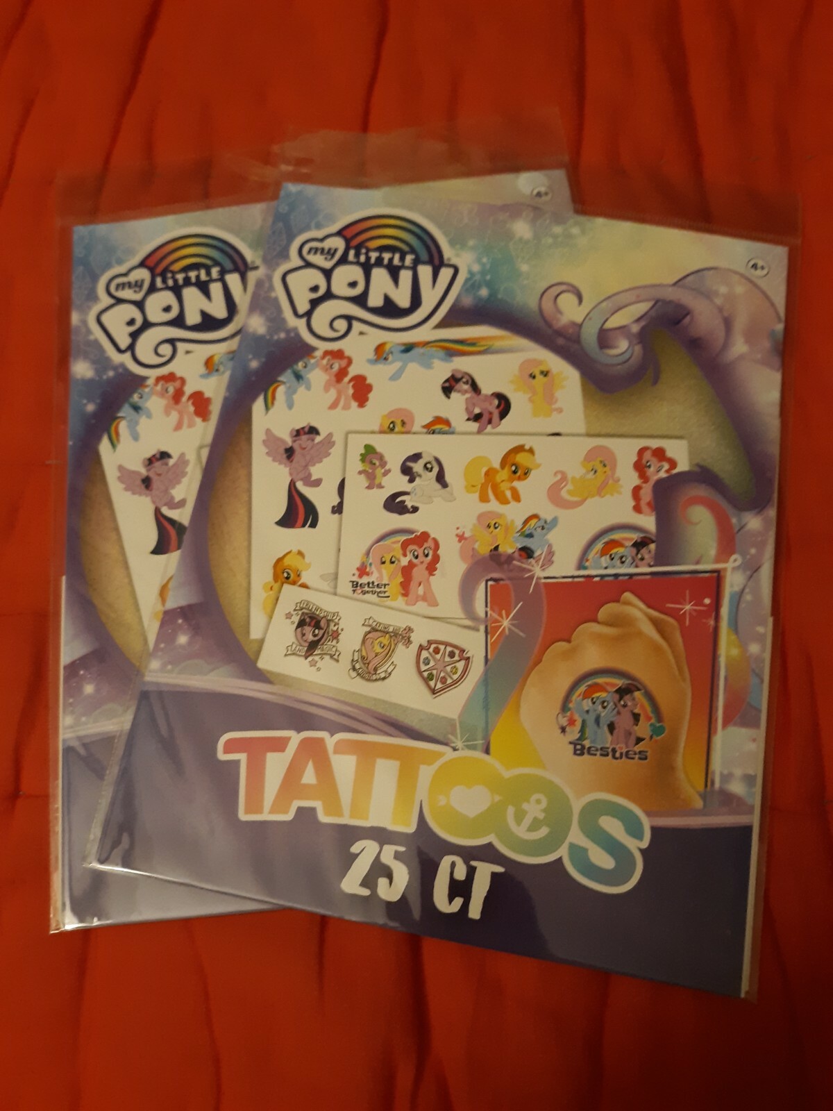 NEW Hasbro My Little Pony Tattoos Lot of 2; Made in the USA; Brony ...