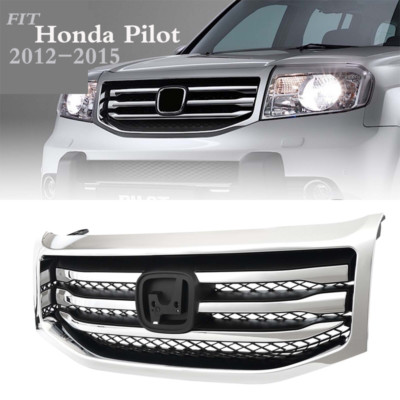 For 2012-2015 Honda Pilot Front Bumper Grille W/ silver Molding ...