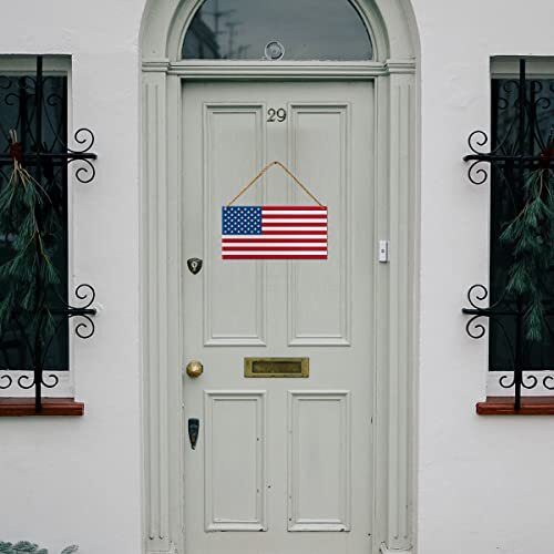 merica Patriotic Sign Decormerican Flag, July 4th Home Front Door ...