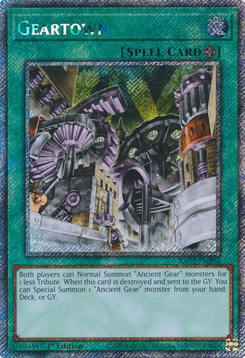Geartown (Platinum Secret Rare) RA03-EN203 Quarter Century Bonanza 1st ...