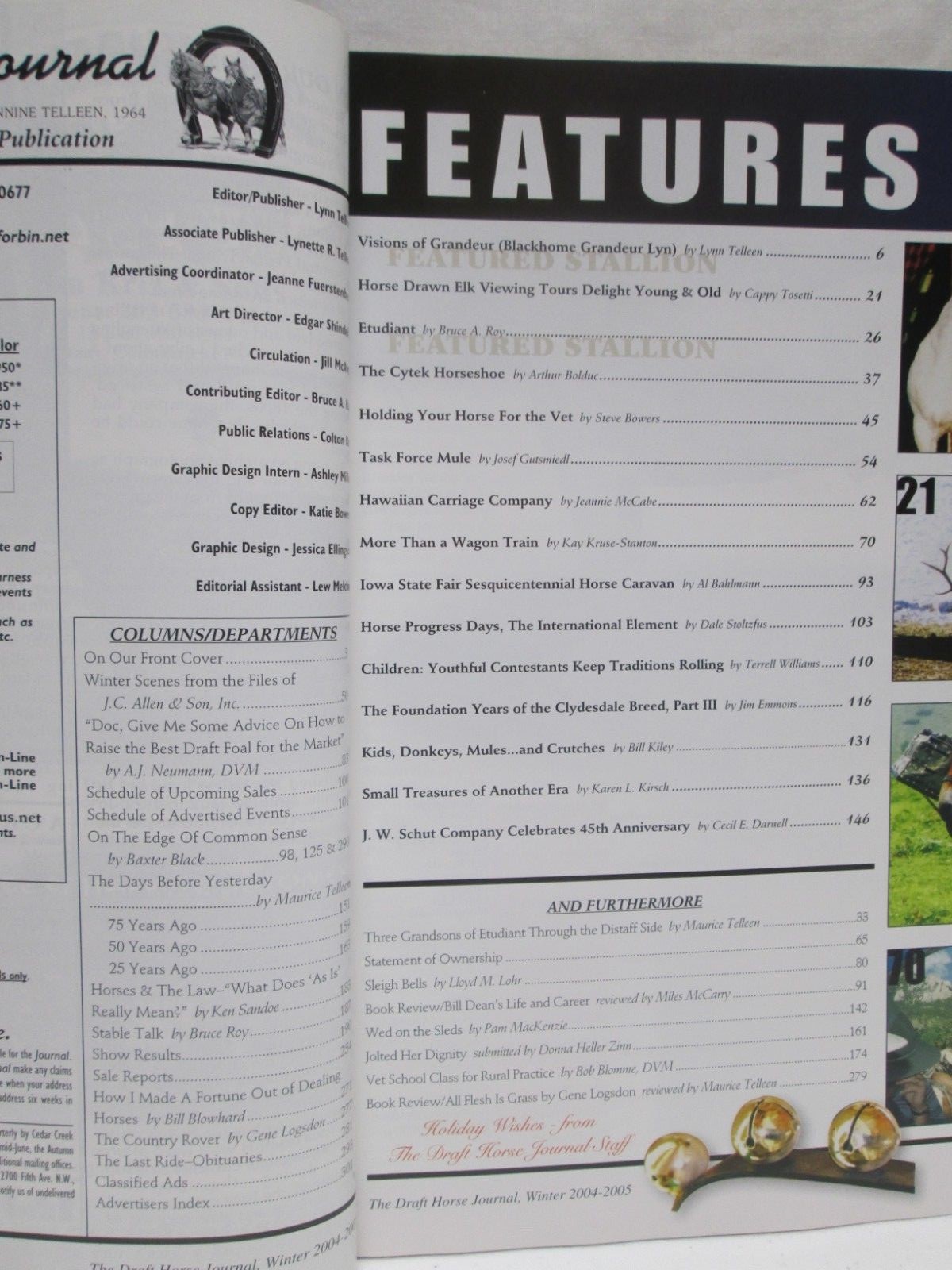 The Draft Horse Journal Magazine Winter 2004 2005 Holiday Stallion ...