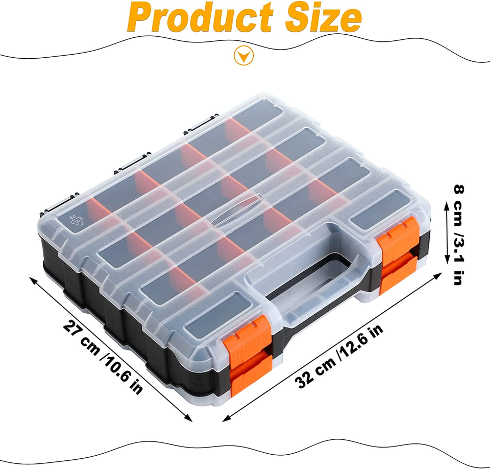 HDX 320028 34-Compartment Double Sided Organizer with Impact Black ...