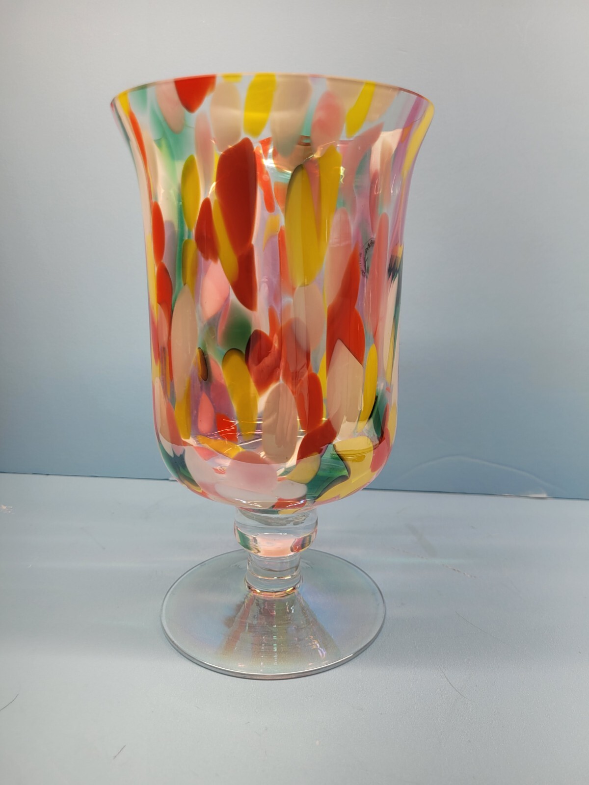 VASE HAND MADE MULTICOLOR 8 IN TALL 5 IN MOUTH , MADE IN POLAND , ZORZA ...