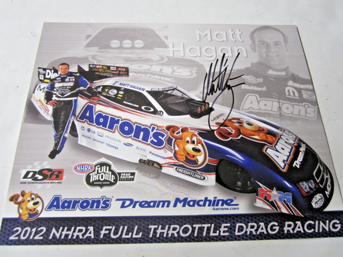 NHRA 2012 Autographed Matt Hagan AARON'S Dodge Charger F/Car DRacing ...