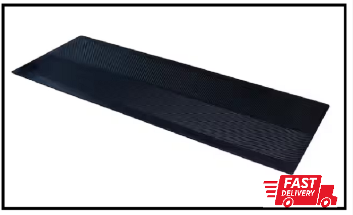 Indoor/Outdoor Rubber Runner Mat for Floor Protection, 27" X 72”, Black ...