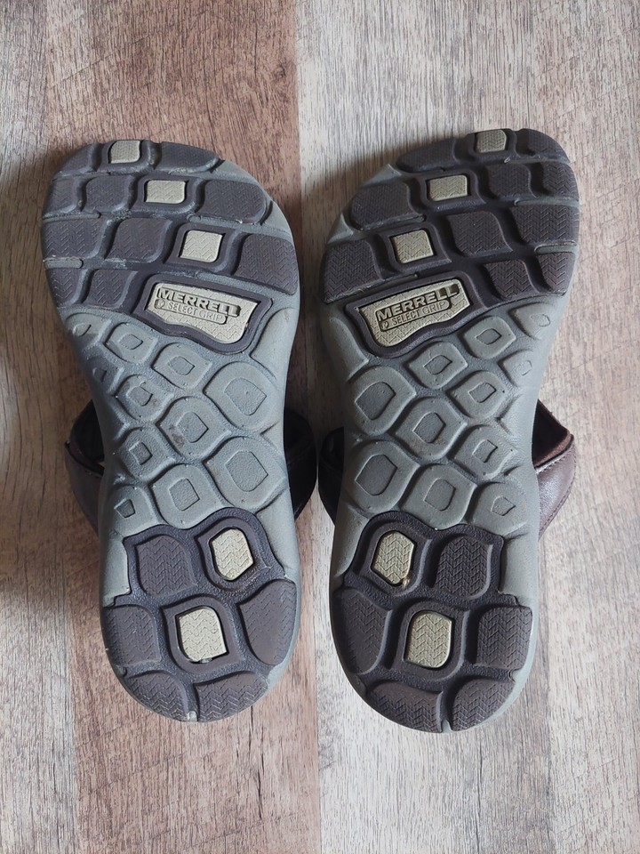 Merrell Women’s Sandals Slide On Strappy Bracken Leather Slides Brown ...