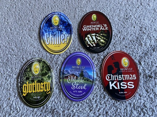 5 BEOWULF BREWERY. Staffordshire. Beer pump clips. | eBay UK