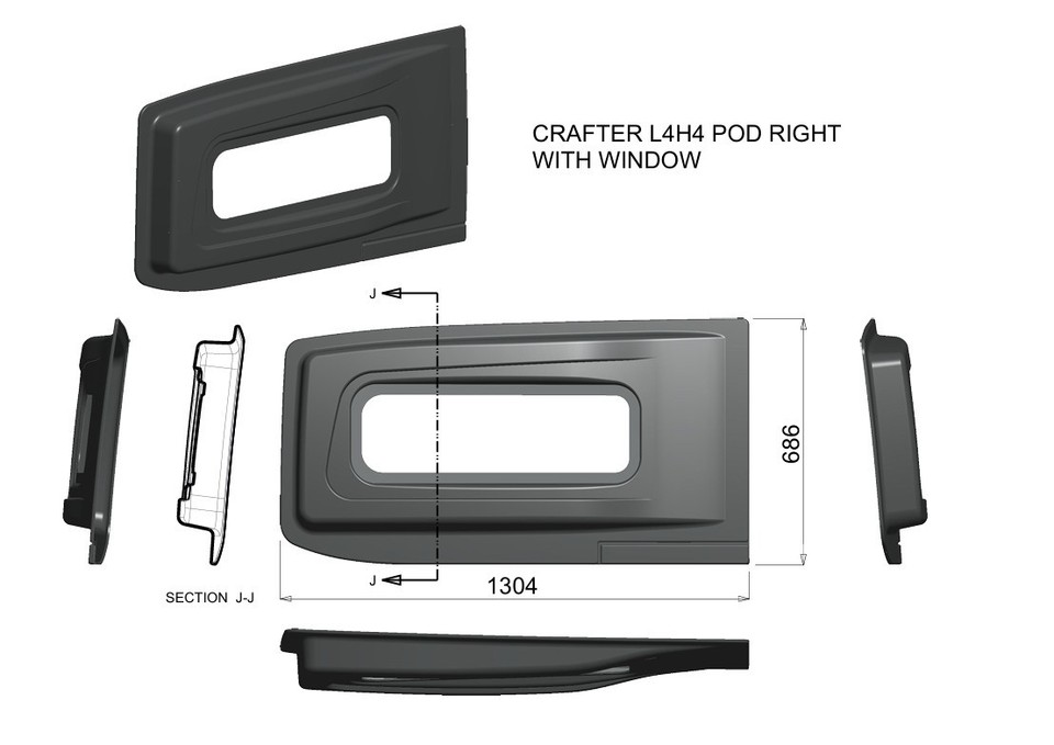 Viper Side Pods LWB VW Crafter / Man TGE 2017- inc Strengthening Frame ...