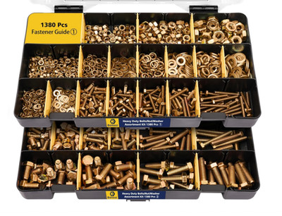 1380pcs Metric Bolt & Nut Kit – Grade 8.8 M4-M8 Set with Washers, Zinc ...