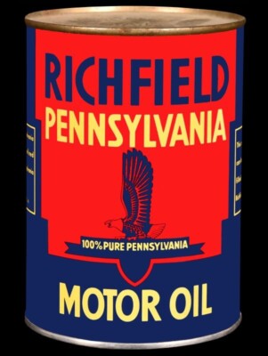 Richfield Motor Oil DIECUT NEW 28" Tall Sign USA STEEL XL Size 7 lbs ...