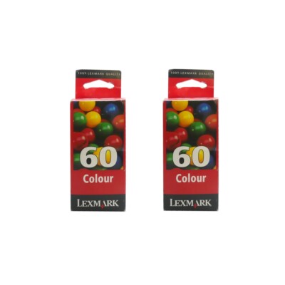 2 x Original Lexmark Ink Cartridge 60 for Z12 Z32 Z22 Acer M610 Compaq ...