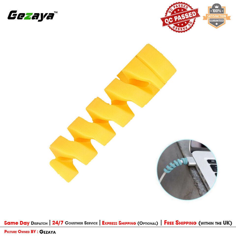 Spiral Cable Protector Wire Saver for Smart Phones Charger Tidy Cover ...