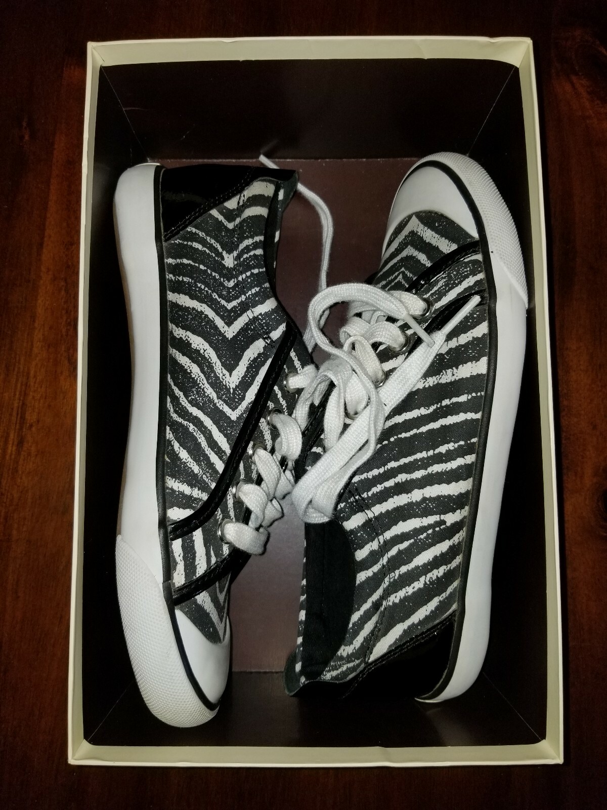 Coach Barrett Leg Zebra PT/PAT Black/Blk Shoes 7M 300… - Gem