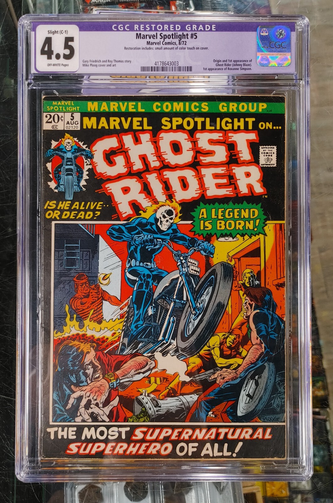 Marvel Spotlight #5 CGC 4.5 Restored Purple Label 1st App of Ghost ...