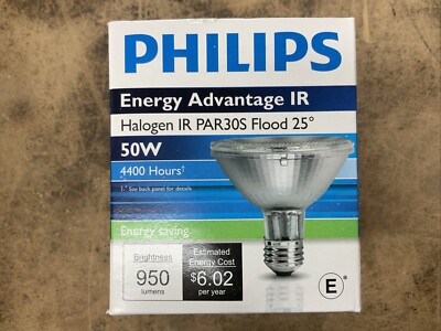 Philips Energy Advantage IR Halogen IR PAR30S Spot 25° 50W 950 Lumens ...