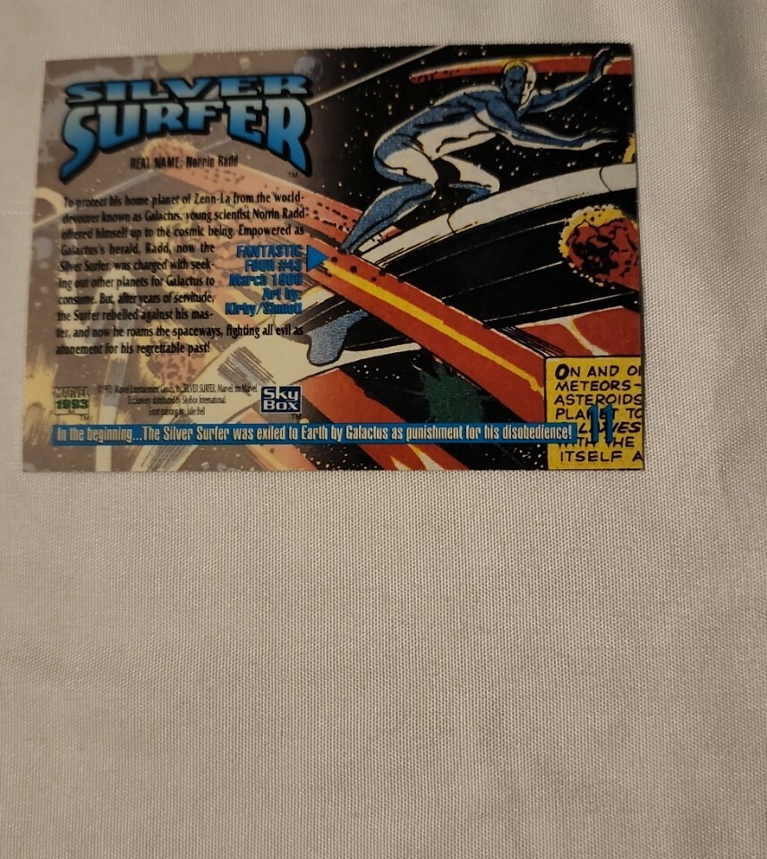 1993 Marvel Masterpieces SILVER SURFER #11 Sky Box | eBay