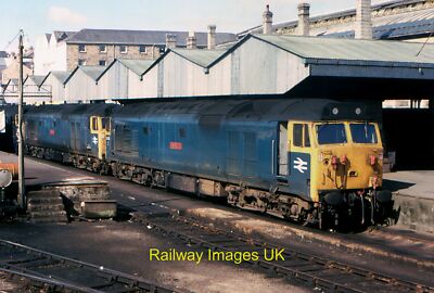 Railway Photo - Penzance 50s - 50 018 50 047. c1978 BR Blue Class 50 ...