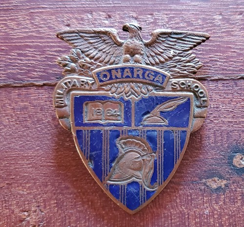 Onarga Military Academy 1864 Era Pin-on School Crest Insignia Porcelain ...