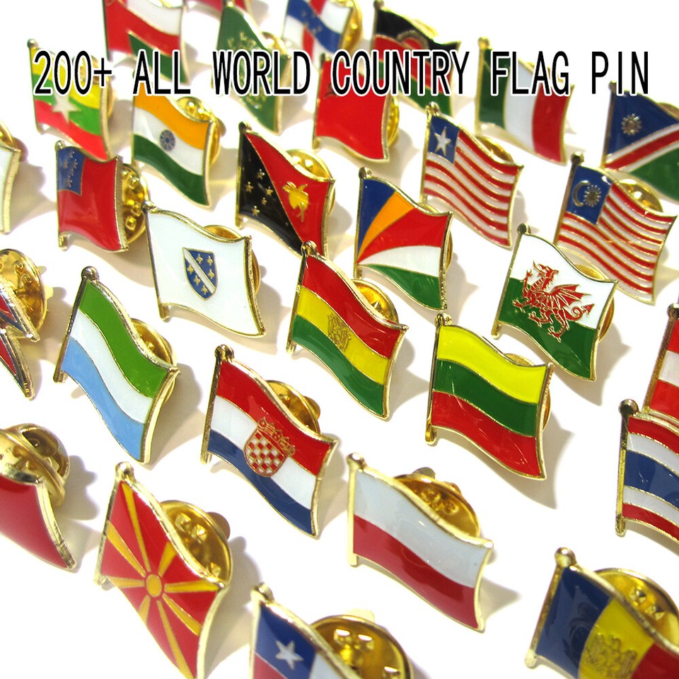 200+ PATRIOTIC COUNTRY National Country Flag Lapel Pin Badge Brooches ...
