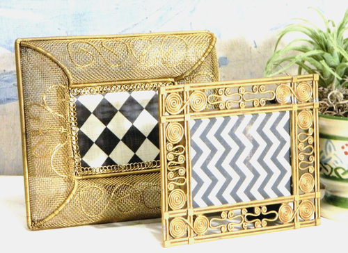 Picture Photo Frames Metal Gold Mesh Scroll Easel Back 2 | eBay