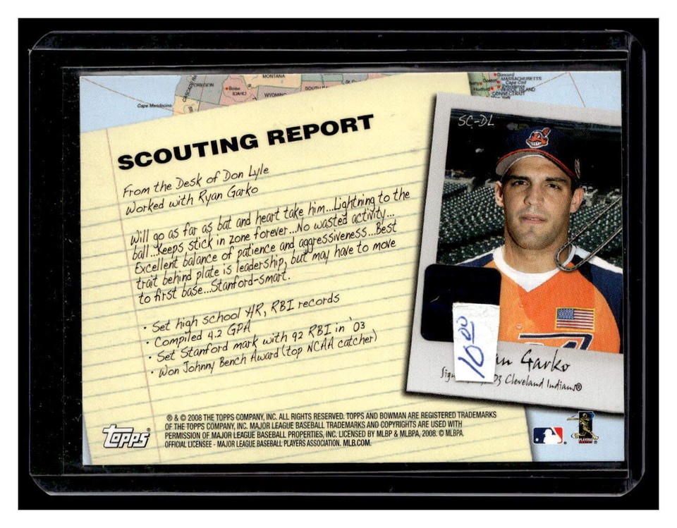 Don Lyle 2008 Bowman SC-DL AU Scouts Autographs Auto | eBay