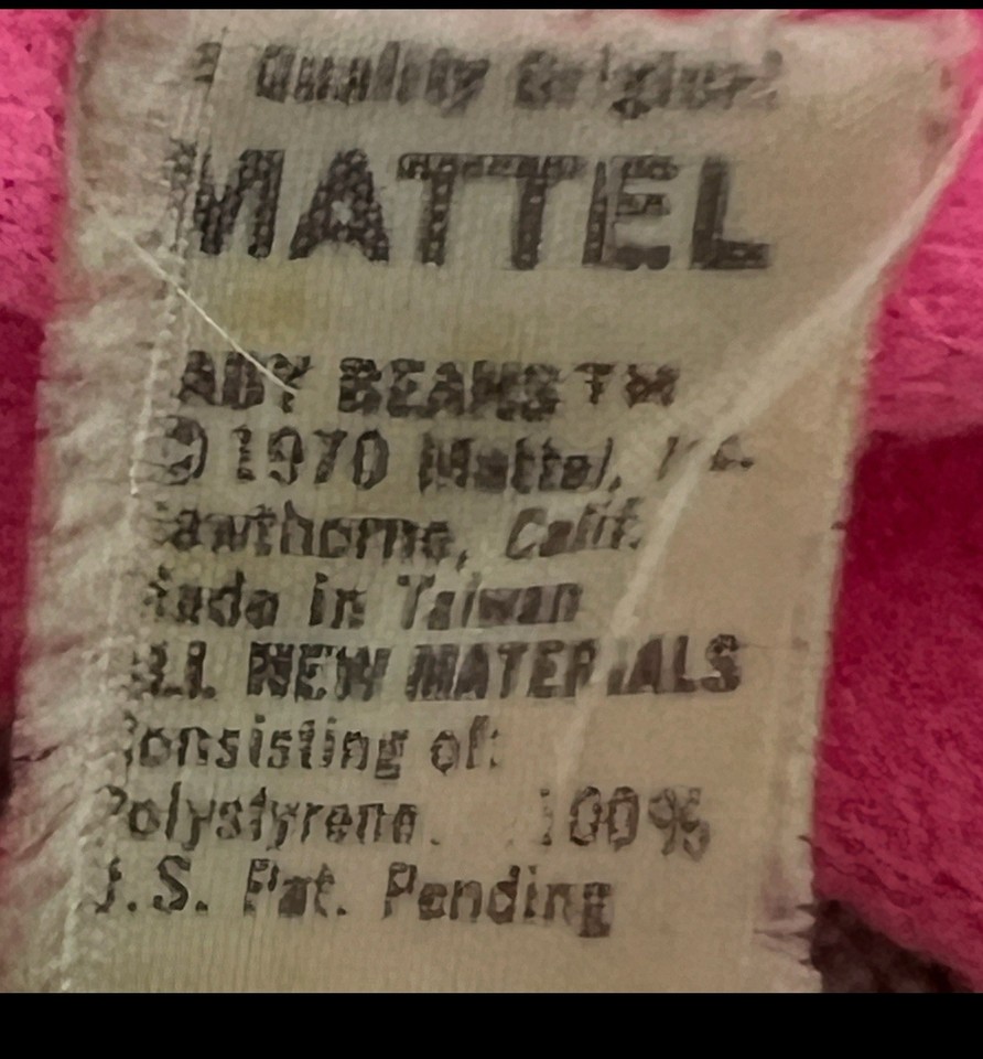 Vtg 70’s Mattel 11” Baby Beans Girl Doll Pink Pajamas Blue Eyes Beanbag Collect | eBay