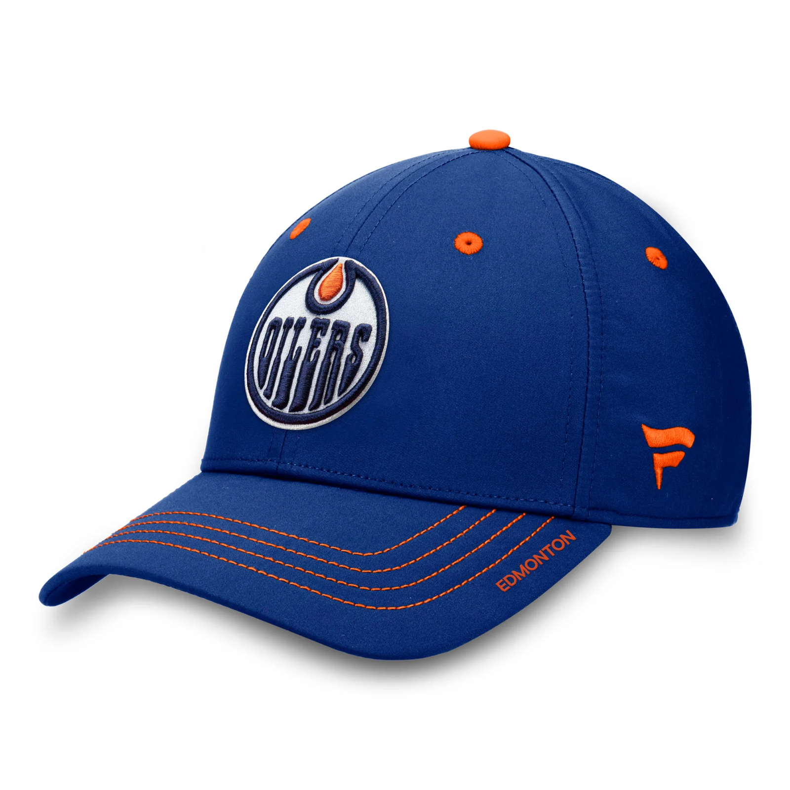Men's Edmonton Oilers Cobalt Game Training Authentic Pro Rink Flex Hat ...