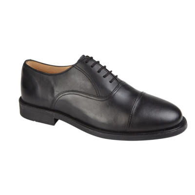 Mens Grafters XM620A Black Leather Formal Cushion Cadet Parade Uniform ...