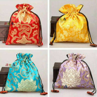 wholesale10PCS Chinese silk satin Drawstring candy gift pouchs bags ...