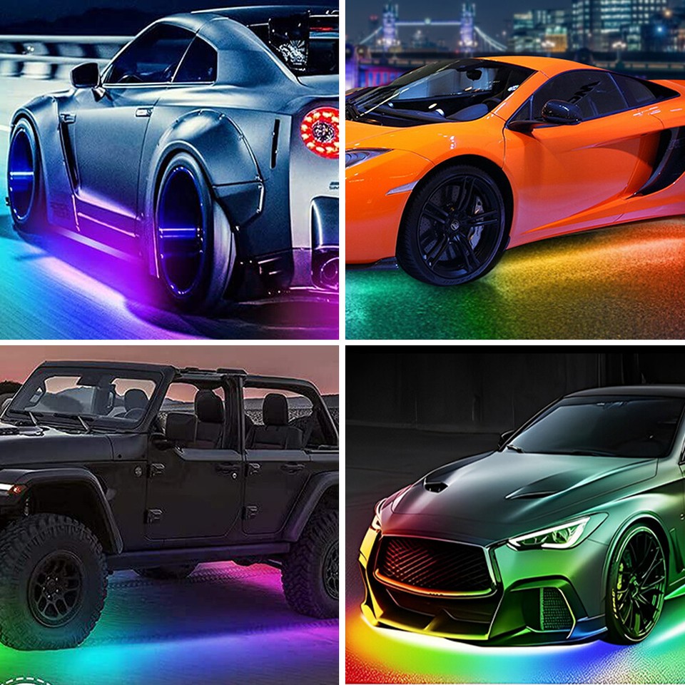 6Pc Car RGB LED Underglow Light Smart Neon Accent Strips Kit Dream ...