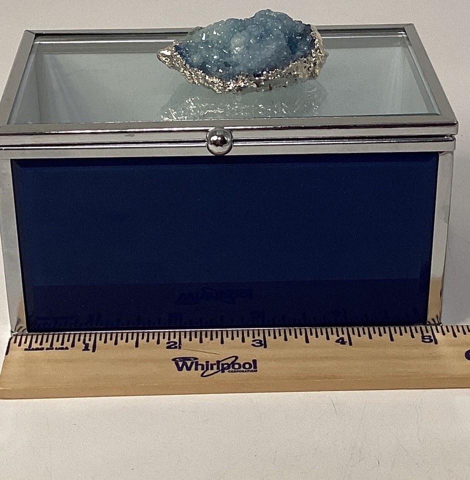 Cynthia Rowley New York Blue & Silver Tone Celestite Geode Or Crystal ...