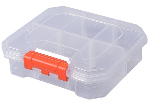 4x Tactix 6-COMPARTMENT STORAGE BOX 165x52x180mm Removable Dividers ...