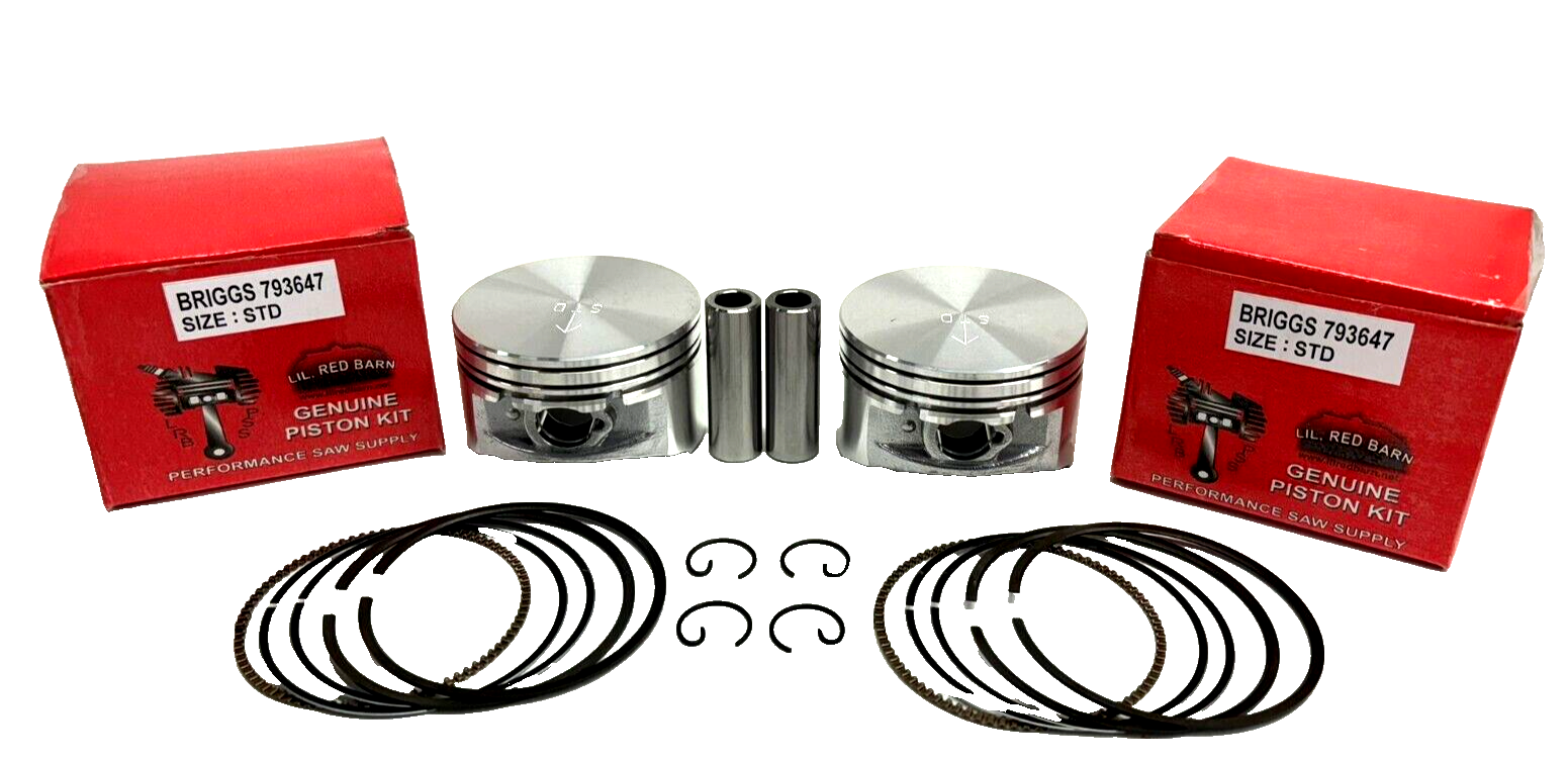 TWO STANDARD PISTONS & RINGS FITS BRIGGS & STRATTON 793647, 40 CUBIC ...