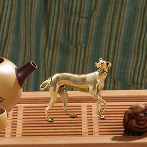 Brass Dog Figurine Small Desktop Dog Ornament for Home Bedroom Living ...