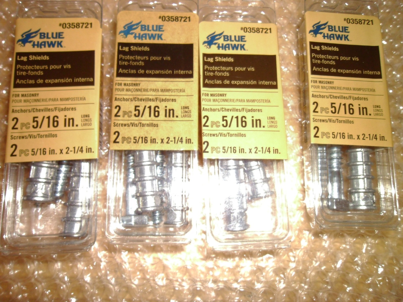 (2) Blue Hawk Masonry Lag Shields 2 Pc Total (4) Pcs 5/16 X 2 1/4 | eBay