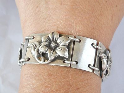 Vintage Max Rieg Art Nouveau Style Calla Lily Sterling Signed Panel ...