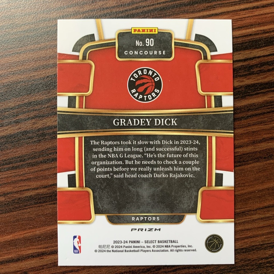Gradey Dick 2023-24 Select Concourse Orange Flash Prizm Rookie Toronto ...