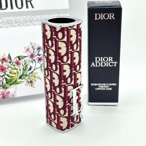 DIOR Addict Lipstick Case LIMITED EDITION BURGUNDY OBLIQUE MONOGRAM ...