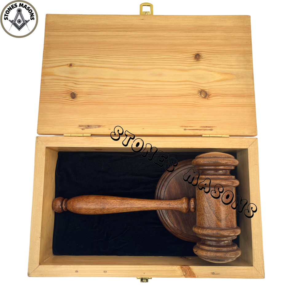 Masonic Wood Gavel & Sounding Block Rosewood Hammer, Wooden Judge's ...